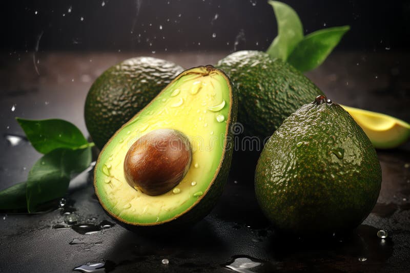 Avocado Healthy Food Background Stock Illustration - Illustration of ...