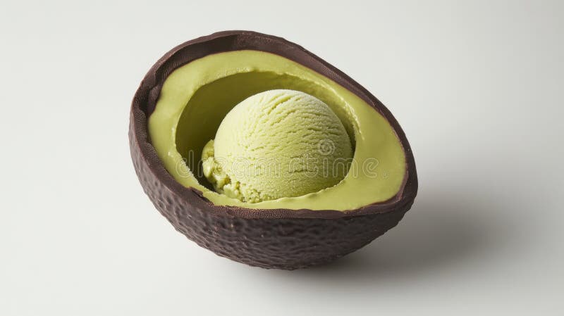 Avocado Ice Cream Surprise. Stock Image - Image of cream, smooth: 342144107