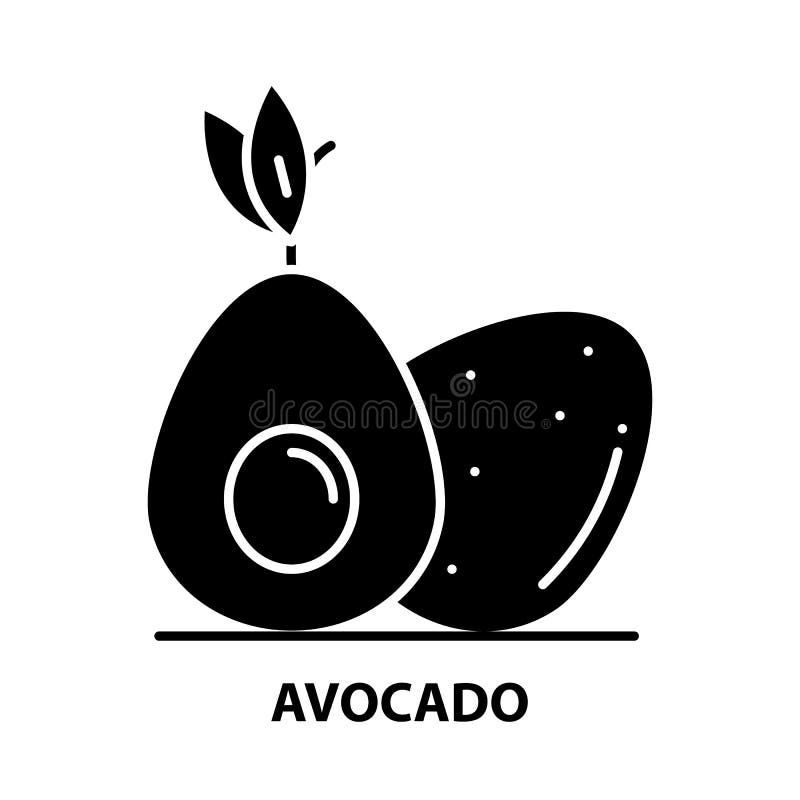 Avocado Icon, Black Vector Sign with Editable Strokes, Concept ...