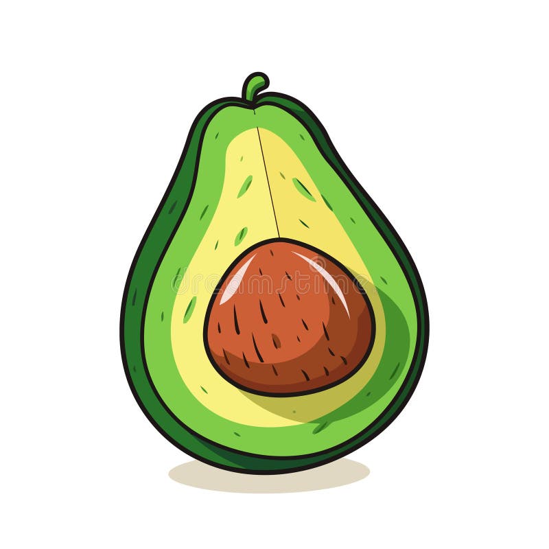 Avocado Icon. Cute Image of an Isolated Avocado Stock Vector ...