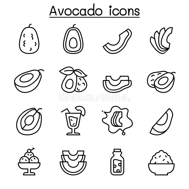Avocado Icon. Minimalist Black Outline Avocado Vector Icon. Simple Line ...
