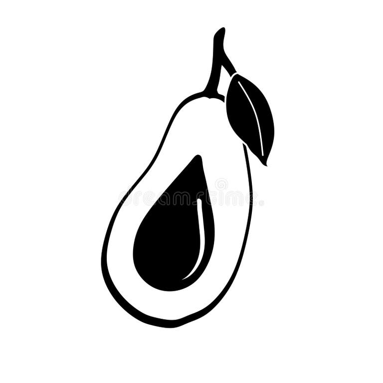 Avocado Icon. Simple Outline Drawing, Vector Icon in Flat Style Image ...
