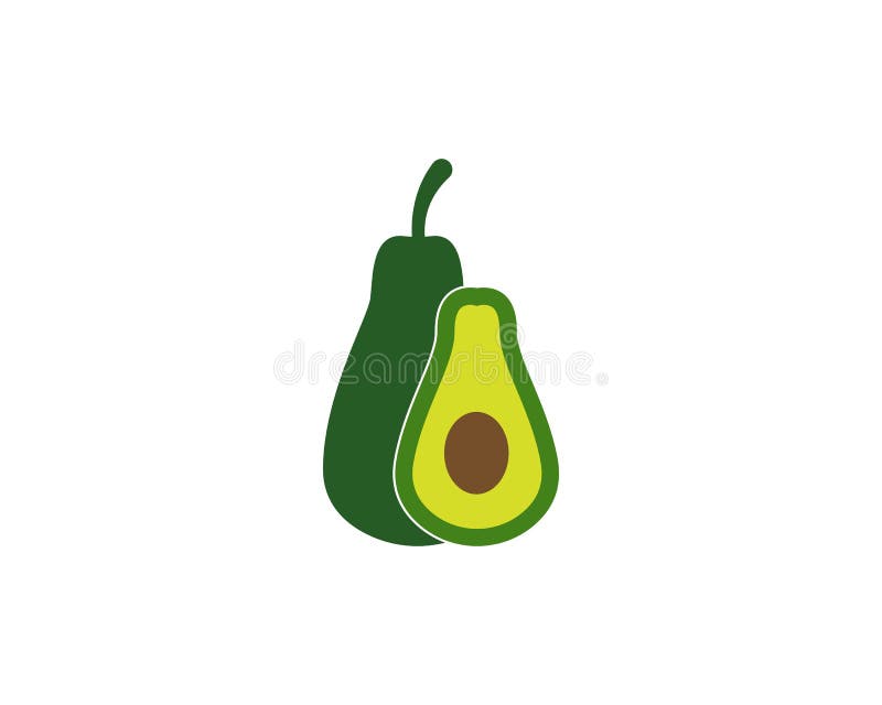 Avocado Icon and Symbol Vector Logo Illustration Stock Vector ...