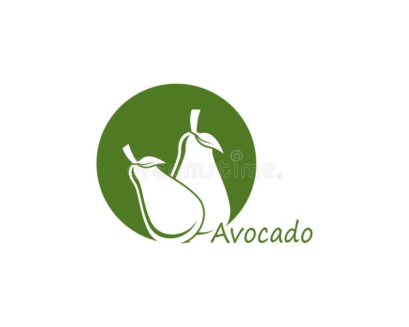 Avocado Icon and Symbol Vector Logo Illustration Stock Vector ...