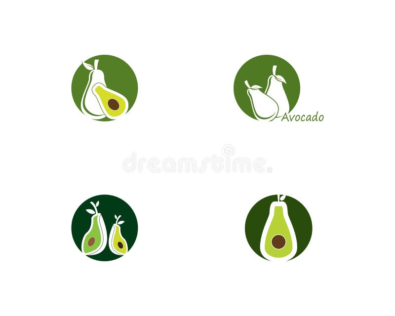 Avocado Icon and Symbol Vector Logo Illustration Stock Vector ...