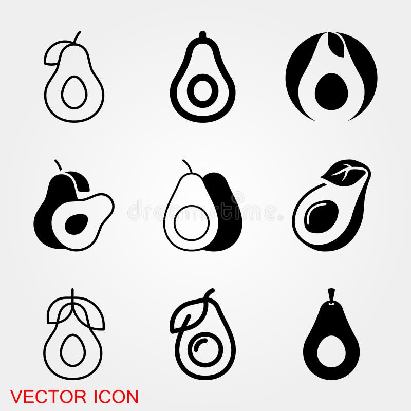Avocado Icon. Minimalist Black Outline Avocado Vector Icon. Simple Line ...