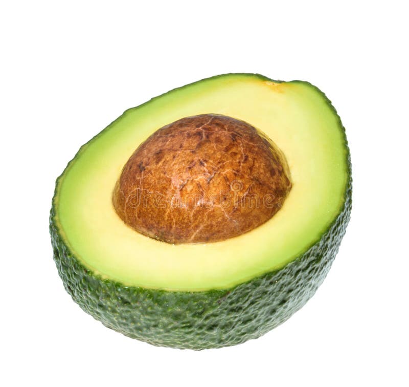 Avocado Isolated on White without Shadow Stock Image - Image of white ...