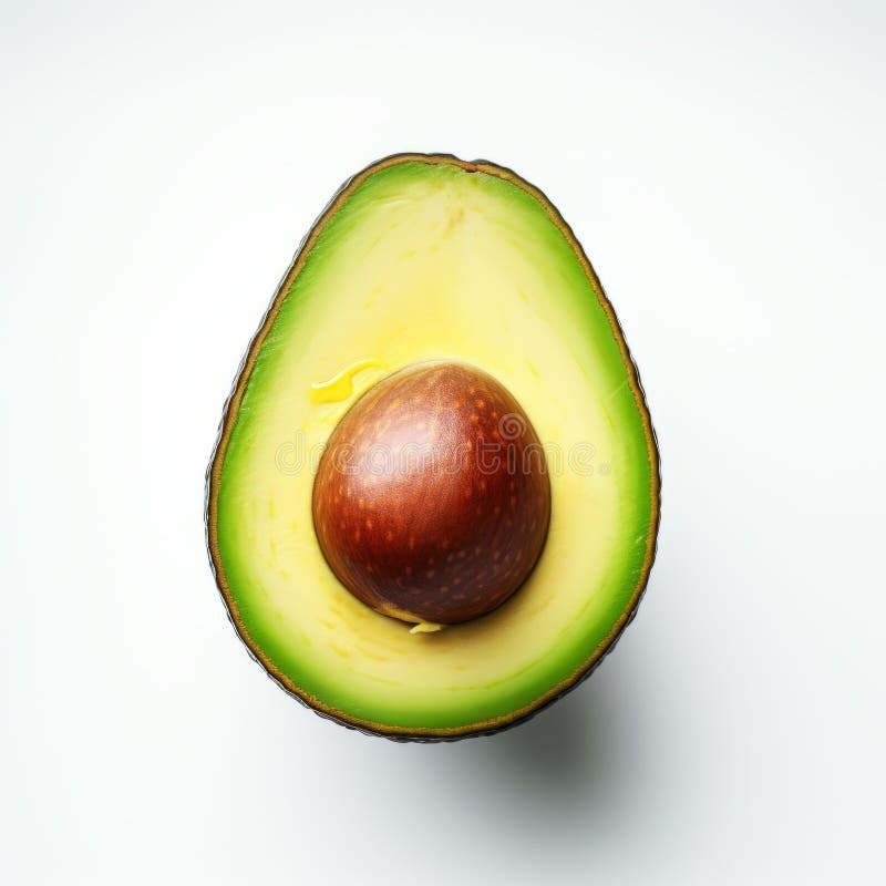 Minimal Retouching: Hyper-realistic Avocado on White Background Stock ...