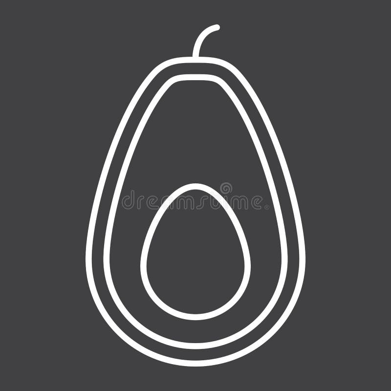 Avocado Line Icon, Fruit and Tropical Stock Vector - Illustration of ...