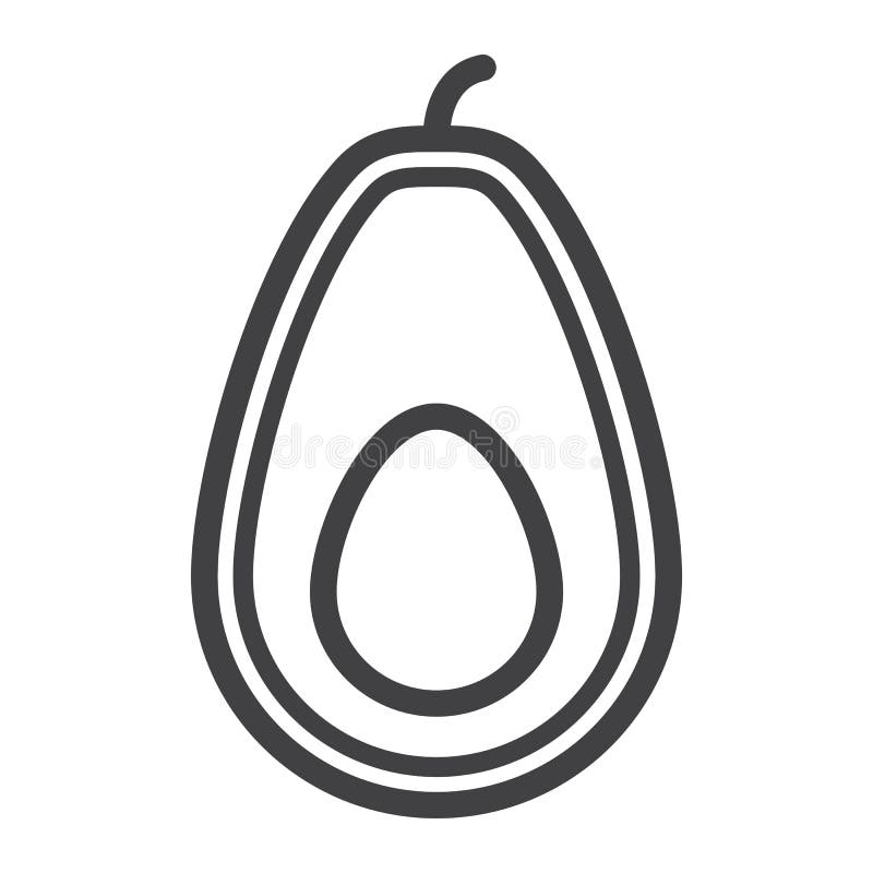 Avocado Line Icon, Fruit and Tropical Stock Vector - Illustration of ...