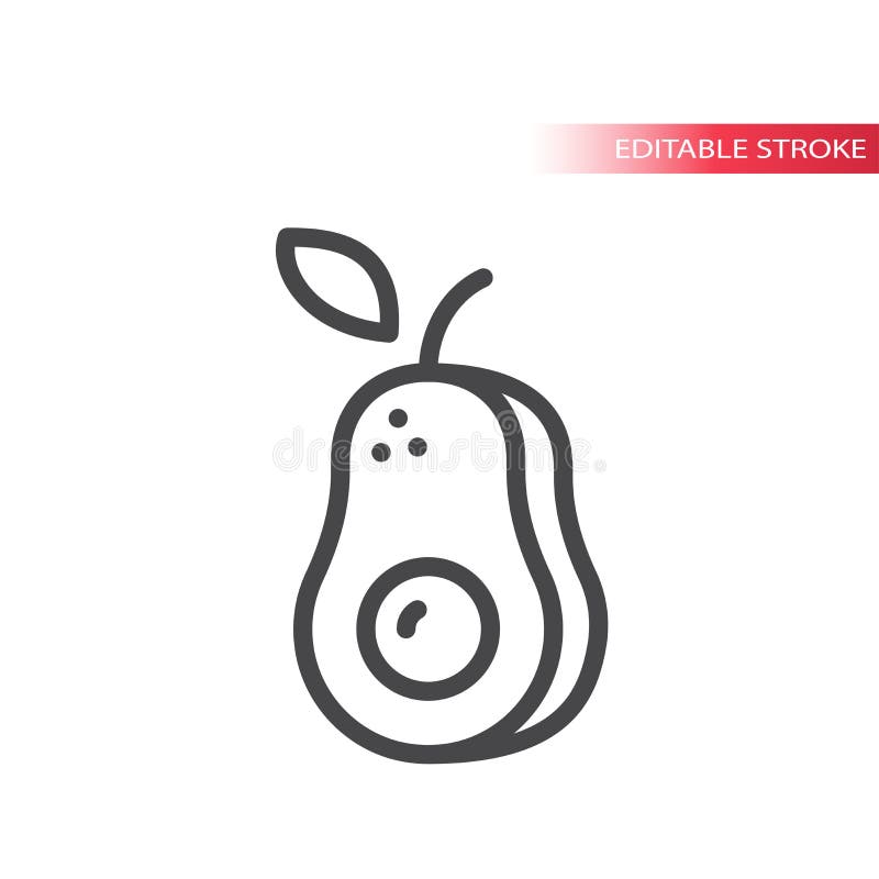 Avocado Line Art Hand-drawn Multicolor Modern Vector Illustration ...
