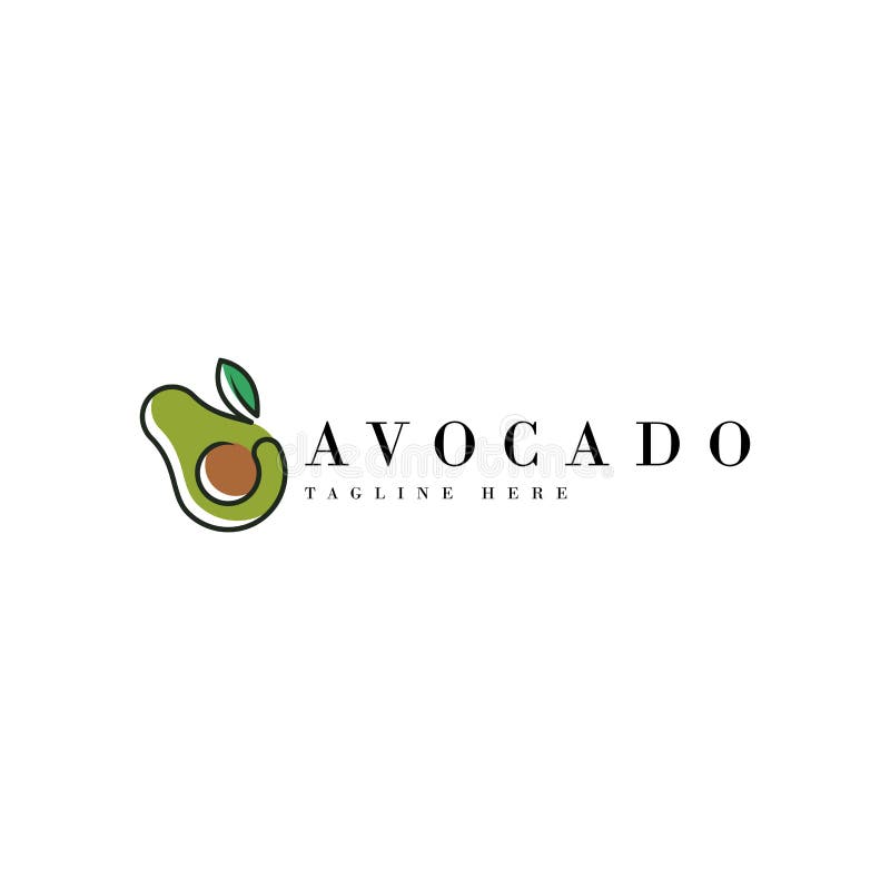 Avocado Logo Design Concept Vector Stock Illustration - Illustration of ...