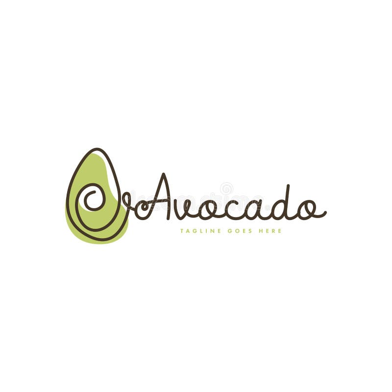 Avocado Logo Design Concept Vector Stock Illustration - Illustration of ...