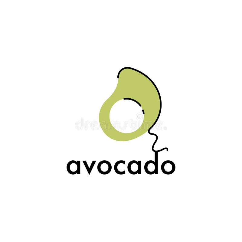 Avocado Logo Design Concept Vector Stock Illustration - Illustration of ...