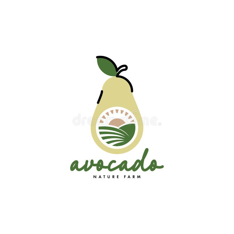 Avocado Logo Design Concept Vector Stock Illustration - Illustration of ...