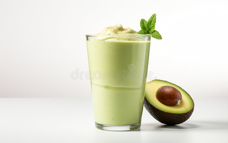 Avocado Milkshake on Clear Background Stock Photo - Image of futuristic ...