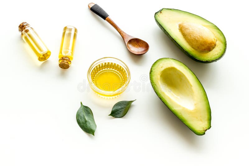 Avocado Oil - Ingredient for Cosmetics - on White Background Stock ...