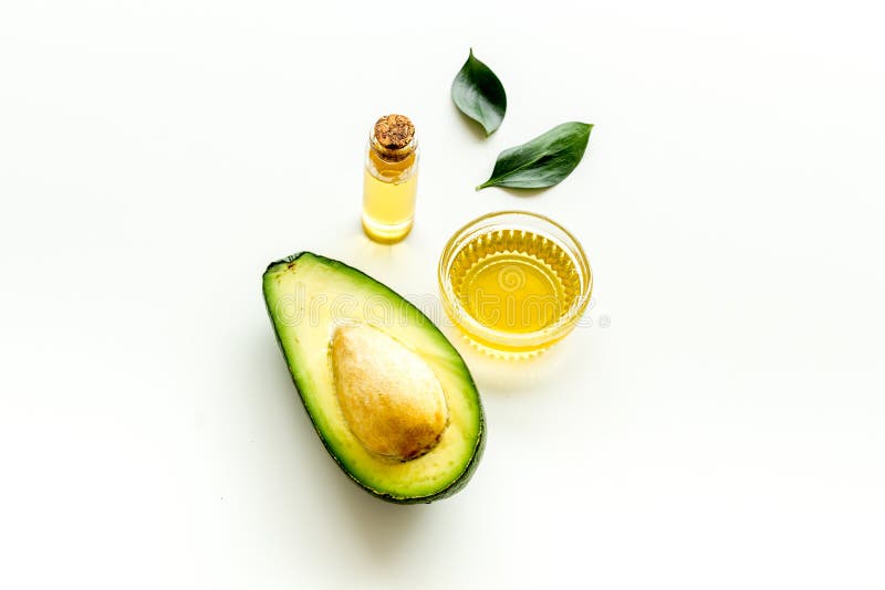 Avocado Oil - Ingredient for Cosmetics - on White Background Stock ...