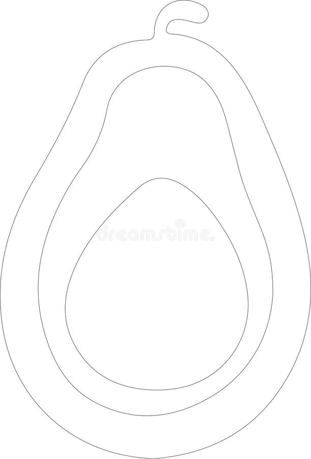 Avocado Outline Silhouette Generative Ai Stock Vector - Illustration of ...