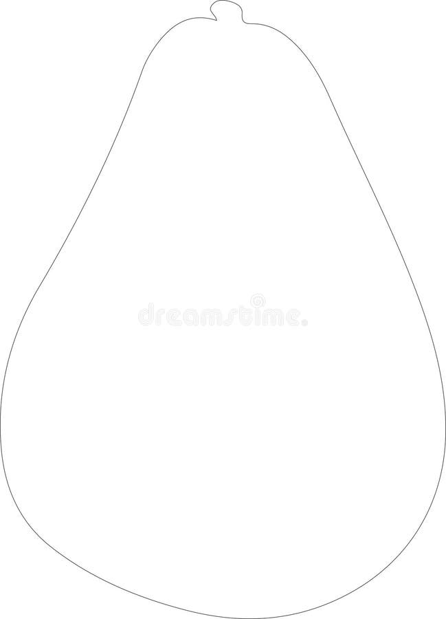 Avocado Outline Silhouette Generative Ai Stock Vector - Illustration of ...