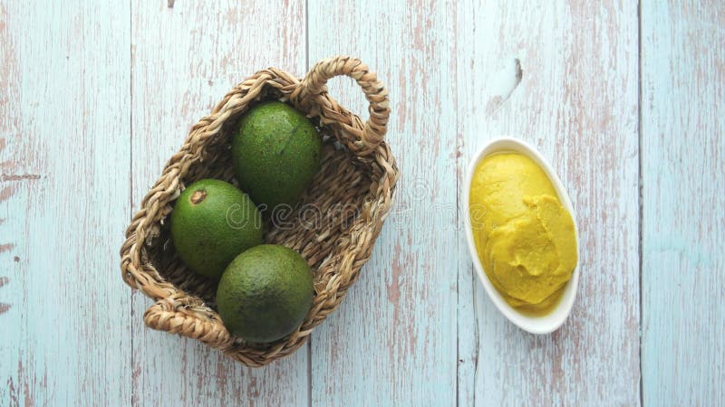 Avocado Paste in a Container on Table Stock Video - Video of view ...