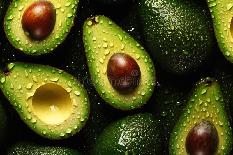 Avocado Pattern with Water Drops. Texture for Eco and Healthy Food ...