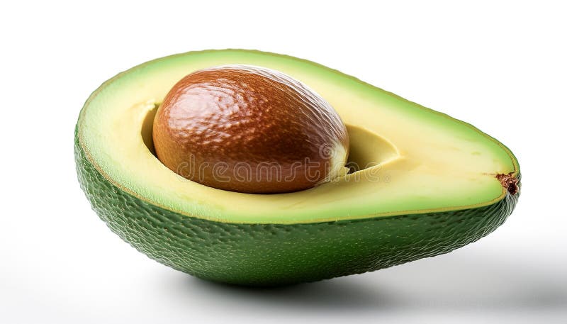 Avocado, Peeled or Cut on a Natural White Stock Photo - Image of ...