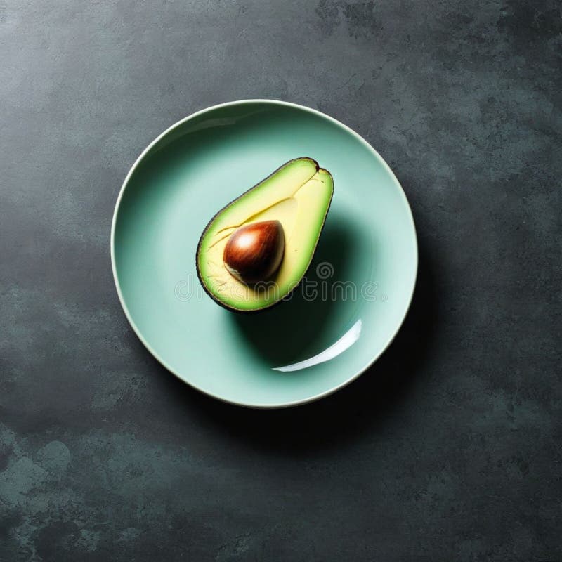 Avocado on a Plate, Created by Ai Generated Stock Photo - Image of ...