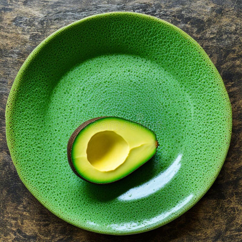 Avocado on a Plate, Created by Ai Generated Stock Photo - Image of ...