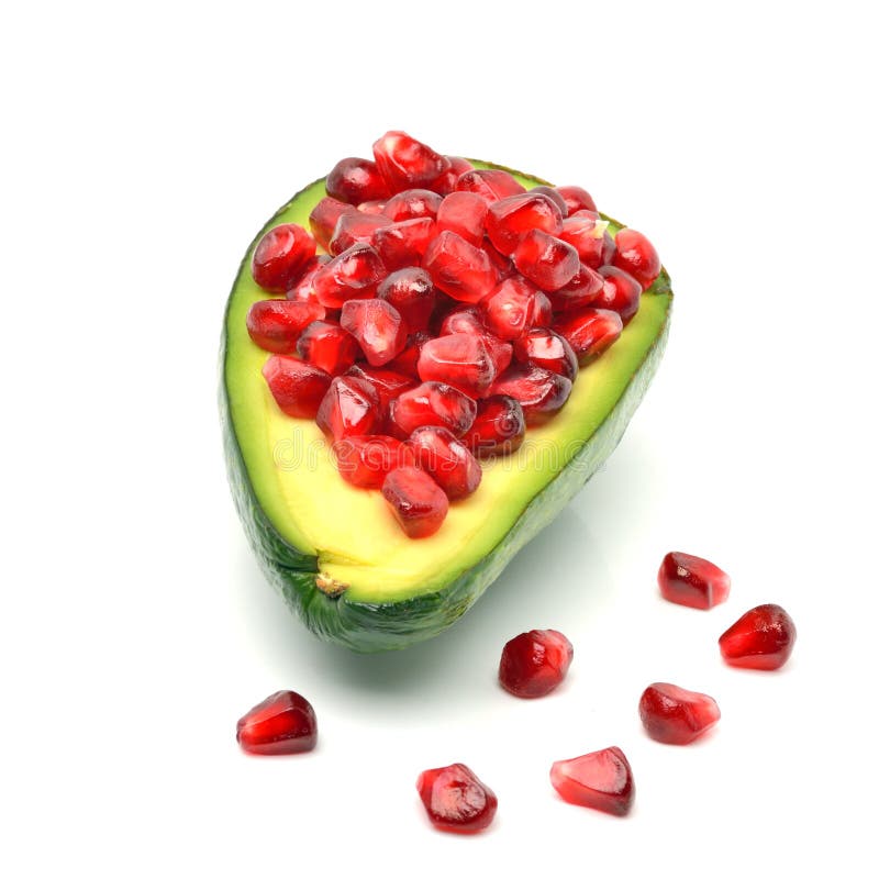 Avocado with Pomegranate Seeds Stock Photo - Image of closeup, diet ...