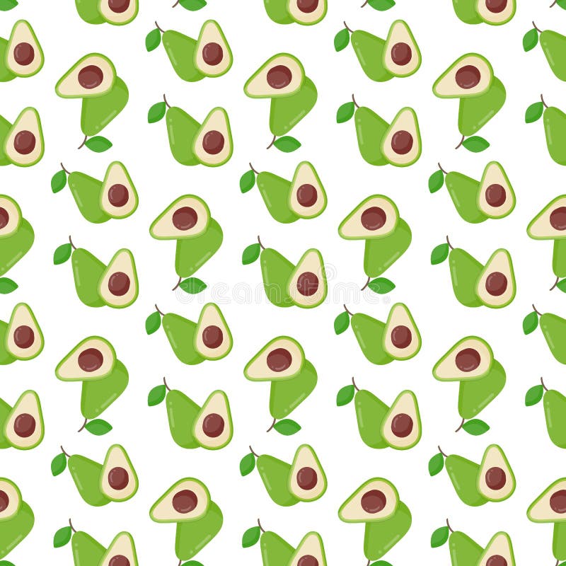Avocado seamless pattern stock illustration. Illustration of round ...