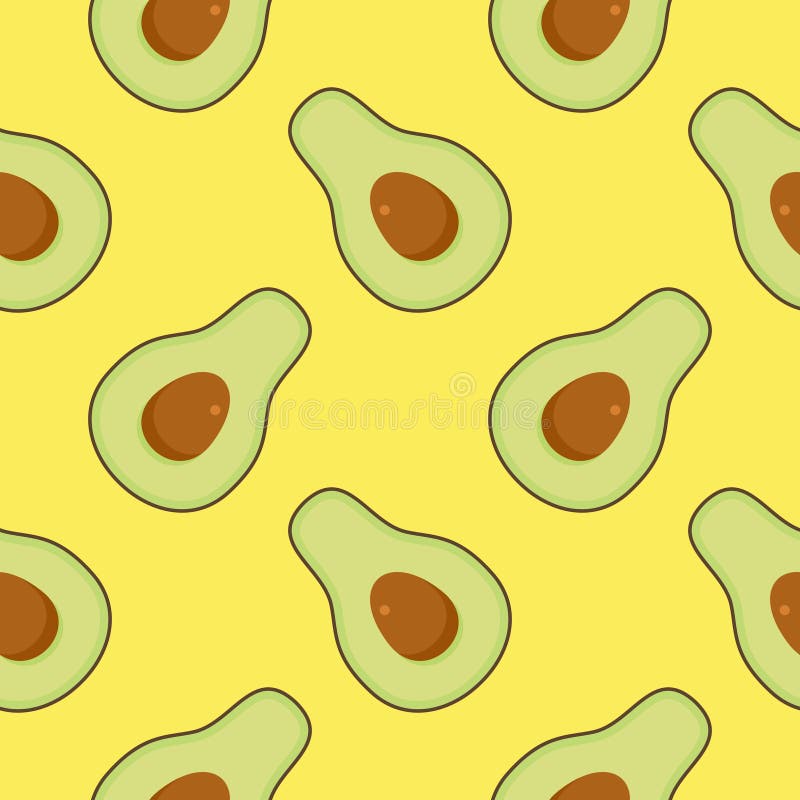 Avocado Seamless Pattern Flat Design Vector Illustration Stock Vector ...