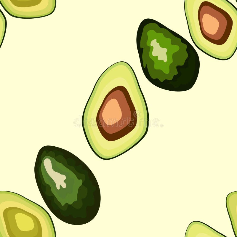 Avocado Seamless Pattern. Whole and Sliced Avocado Stock Vector ... Avocado Seamless Pattern. Whole and Sliced Avocado Stock Vector ...