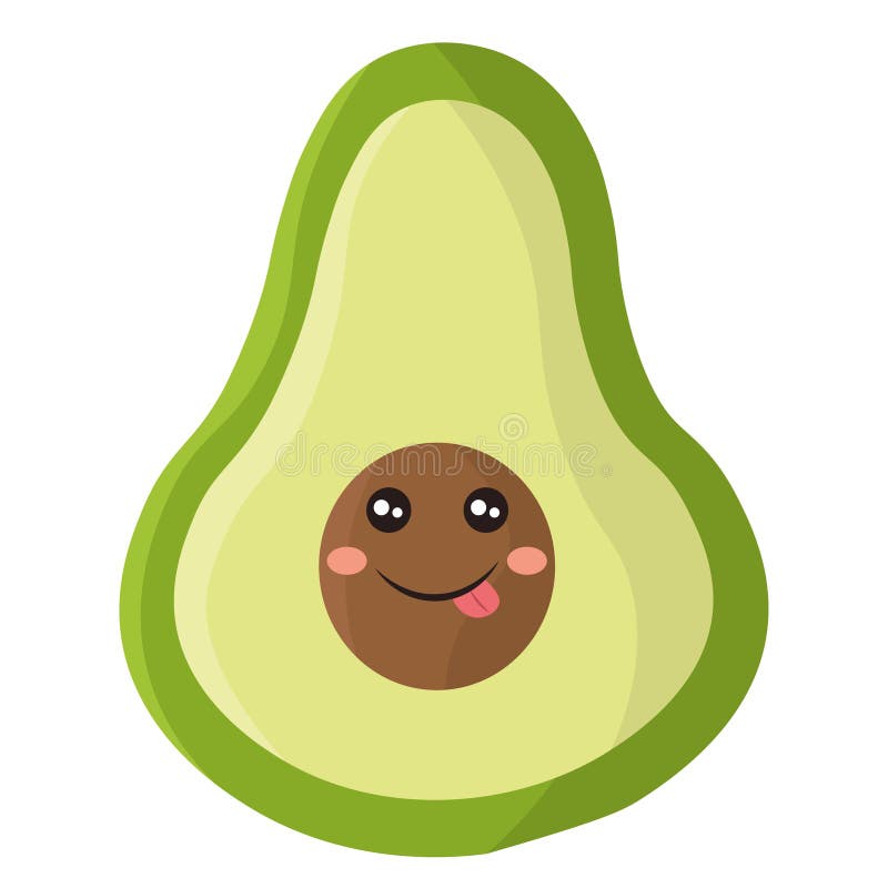 Avocado with Seed Face. Vector Stock Vector - Illustration of avocado ...