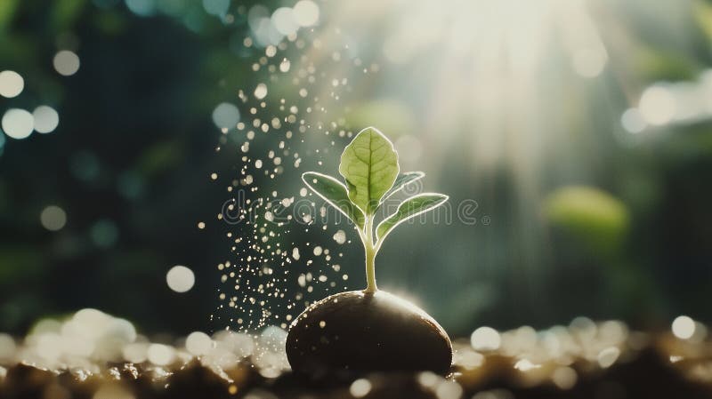 Avocado Seed Sprouting in Suspended Animation Stock Photo - Image of ...