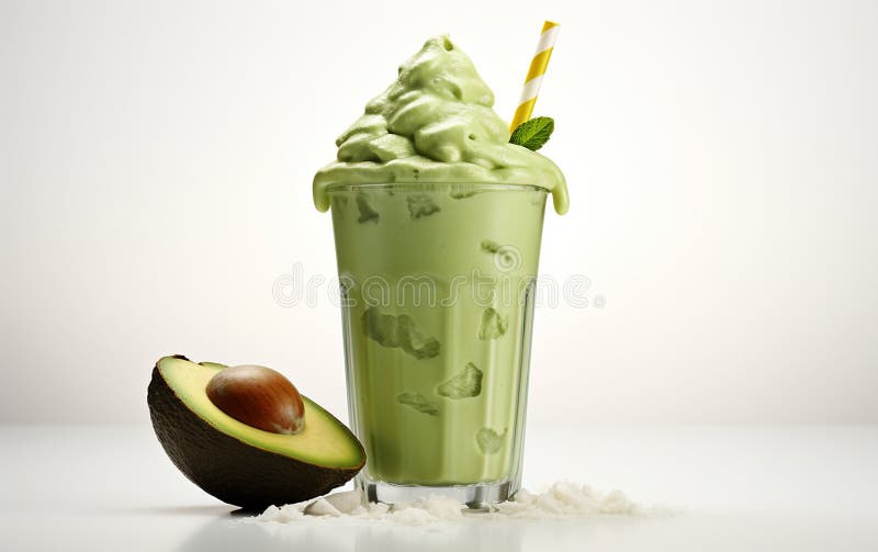 Avocado Shake on a Clean White Background Stock Illustration ...
