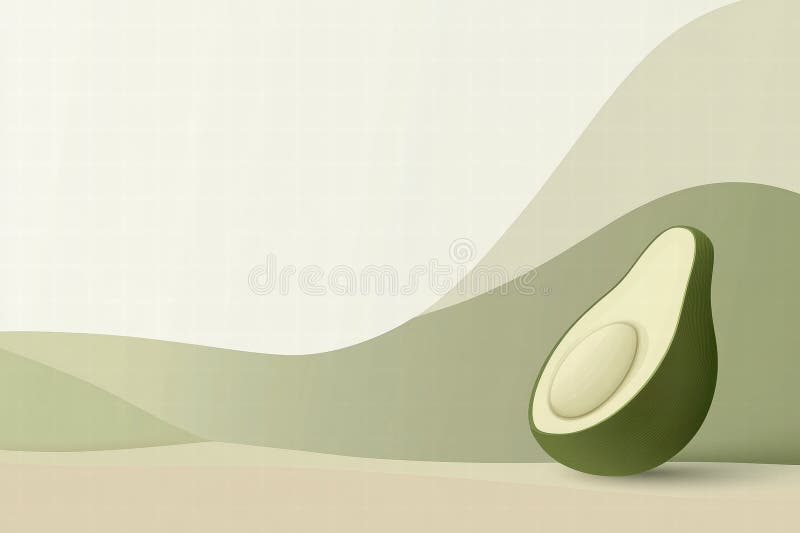Avocado Shape with Visible Seed on Soft Background Offers Perfect Space ...