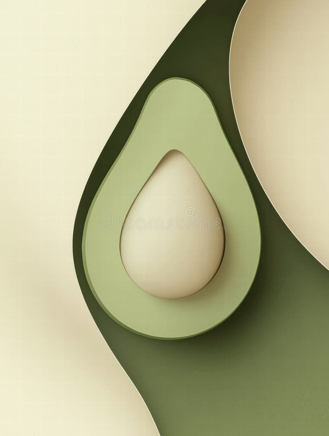Avocado Shape with Visible Seed on a Soft Background Providing Ample ...
