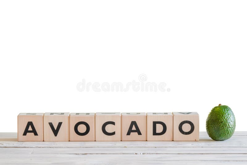 Avocado sign on a table stock image. Image of food, green - 68499675