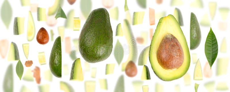 Avocado Slice and Leaf Abstract Stock Photo - Image of object, natural ...