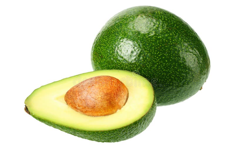 Avocado with Slices Isolated on White Background Stock Image - Image of ...