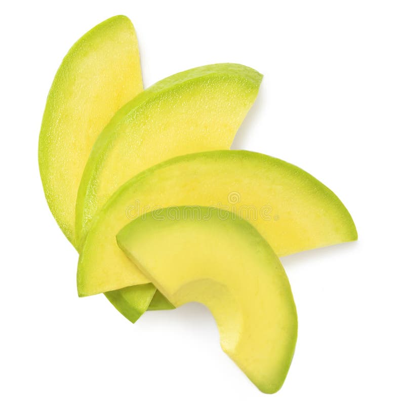 Avocado Slices Isolated on White Background. Top View Avocado Pieces ...