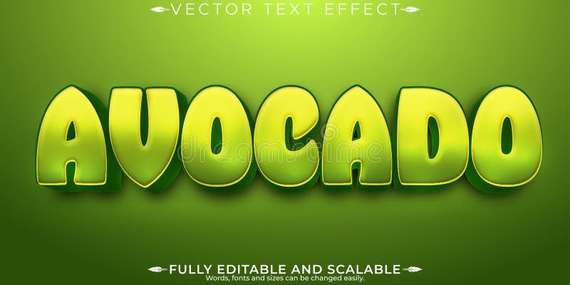 Avocado Text Effect, Editable Natural and Fresh Text Style Stock Vector ...