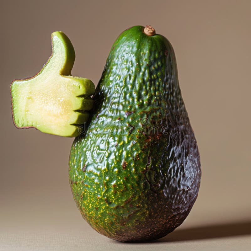 Avocado with a Thumbsup Sign Stock Photo - Image of goodness ...