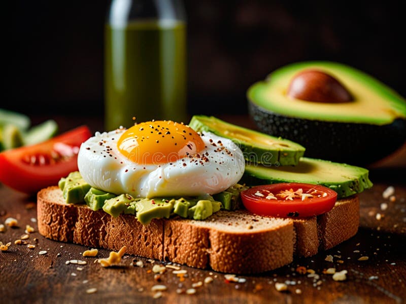 Avocado Toast: Toasted Bread Topped with Slices of Ripe Avocado Stock ...