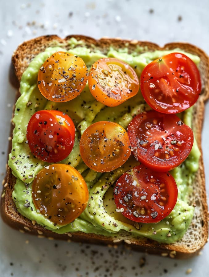 Sliced Avocado on Top of Multigrain Toast Stock Image - Image of ...