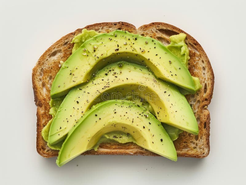 Avocado Toast on Whole Grain Bread Stock Illustration - Illustration of ...