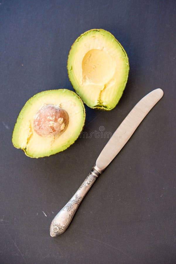 Avocado Top View on a Dark Background Stock Photo - Image of fresh ...