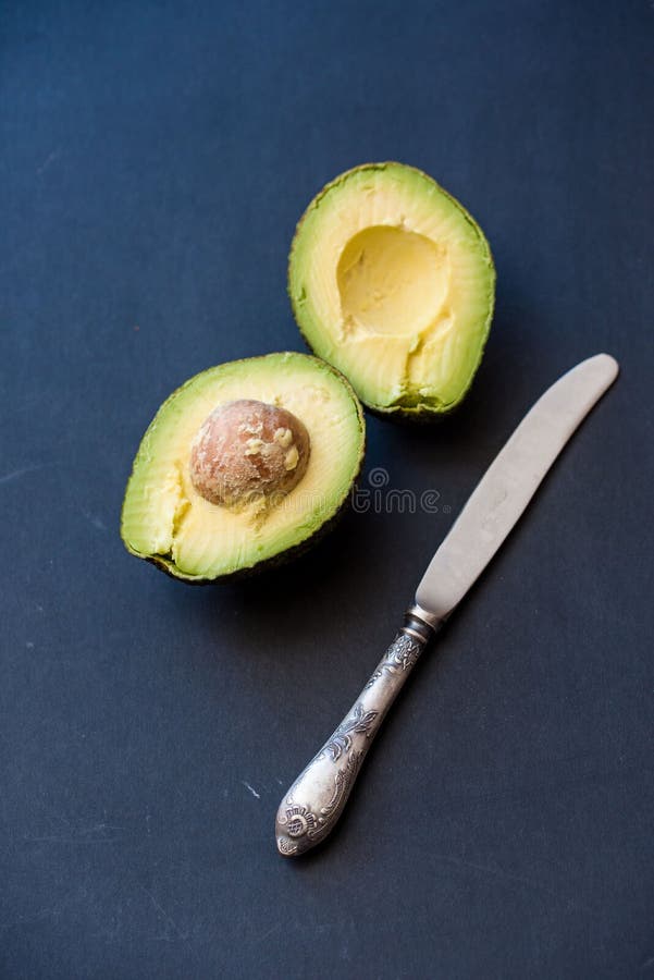 Avocado Top View on a Dark Background Stock Photo - Image of natural ...