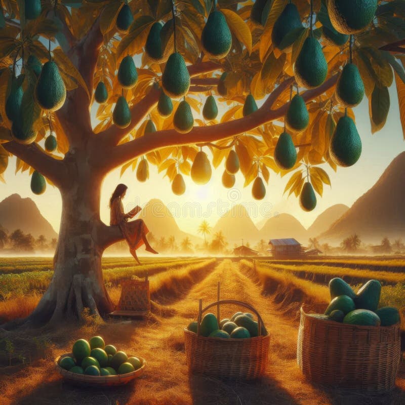 Avocado Tree in the Agriculture Asian, Avocado Tropical Fruit in the ...